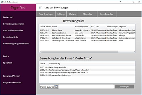 Software Programm zum Bewerben um einen Ausbildungsplatz 2019 - Daten eingeben und fertige ...