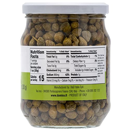 Capers, #9, Italian Capers In Brine, Jar, 20.5oz ,Non-GMO, Product Of ...