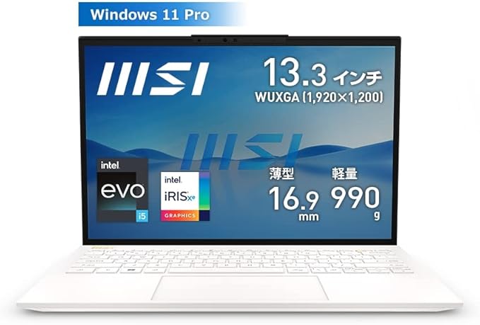 Amazon.co.jp: 【Amazon.co.jp限定】MSI ノートパソコン Prestige13 Evo 13.3インチ 超軽量990g 第12世代CPU搭載 Core i5 16GB ...