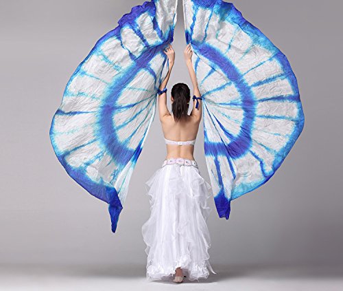 Nimiman 100% Silk Belly Dance isis Wings Scarf Veil Fan & Telescopic ...