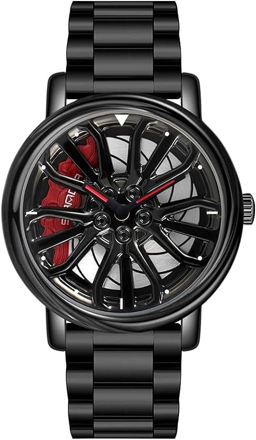 Buy GTS Hollow Stereoscopic Car Wheel Round Mens Wrist Watch Rotating ...