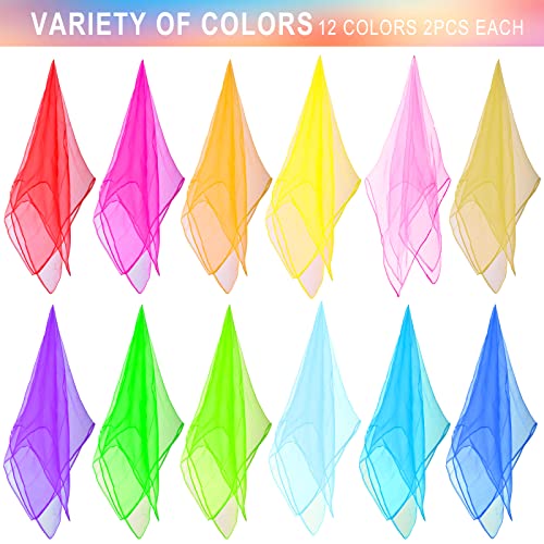 Snapklik.com : 24pcs Square Dance Scarves, Juggling Silk Scarf Props ...