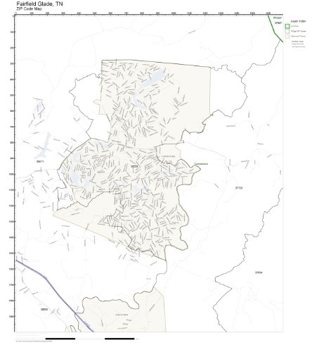 Amazon.com : ZIP Code Wall Map of Fairfield Glade, TN ZIP Code Map ...