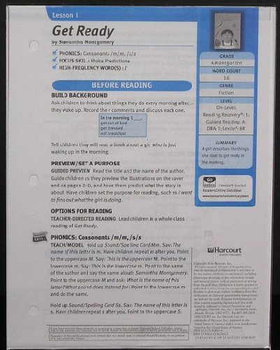 Storytown on Level Readers Collection Grade K: Teacher Guide ...