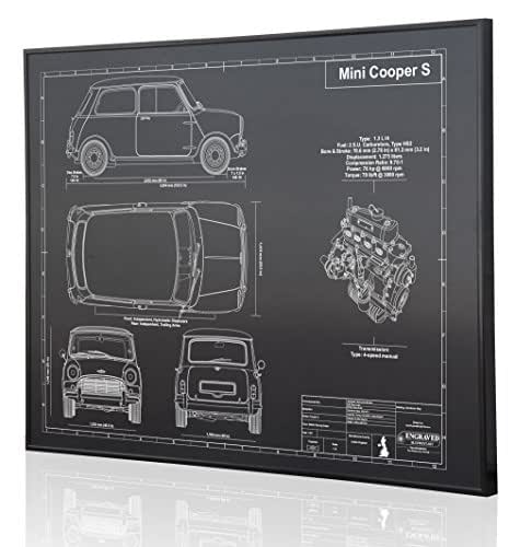 Amazon.com: Mini Cooper S Blueprint Artwork-Laser Marked & Personalized ...