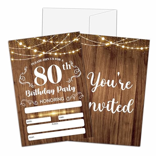 Best 80th Birthday Invitations for Dad: Elegant Black Gold & Vintage ...