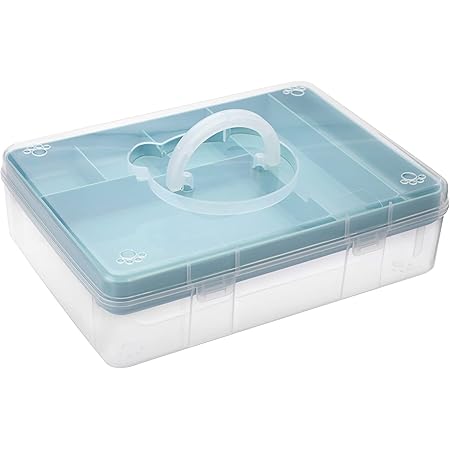 IGNPION Clear Craft Stackable Storage Box with Storage Tray Plastic 7 ...