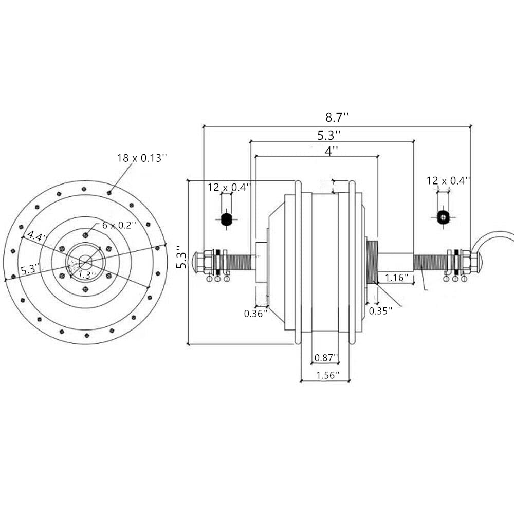 36V 250W Hub Motor 20" Electric Bike Conversion Kit - 36V 250W Rear ...