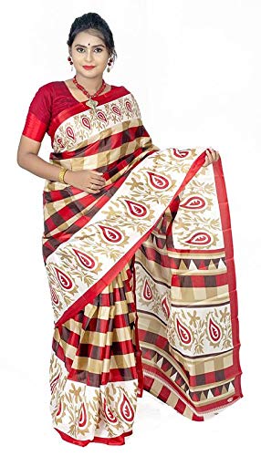 Buy Maya Saree silk saree paper silk raw silk saree Maya Saree at Amazon.in