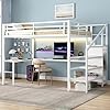 Amazon.com: Bellemave Queen Loft Bed with Stairs and Wardrobe, Queen ...