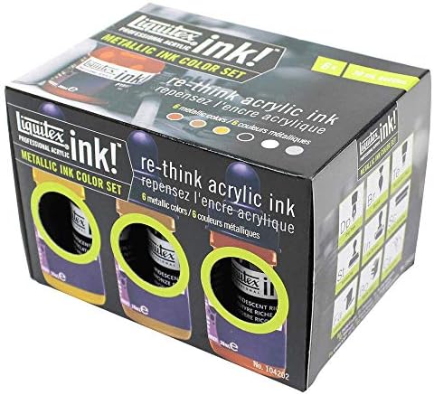 Liquitex Professional Acrylic Ink Metallic 6-Piece Set Paint : Amazon ...