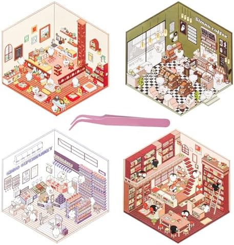 8Sets DIY 3D House Stickers, Fun DIY Stickers Scene Make Your Own ...