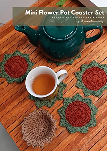 Amazon.com: Crochet Pattern Succulent Plant Pot Coaster Set, Crochet ...