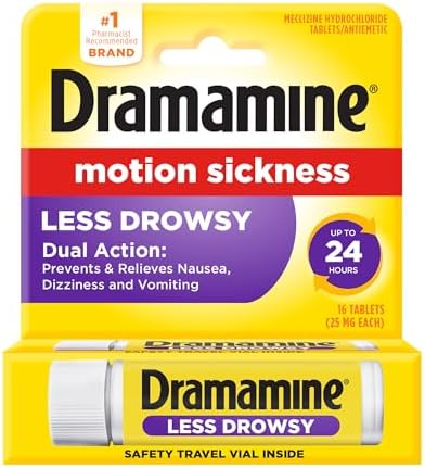 Amazon.com: Dramamine Motion Sickness Raspberry Cream Chewable Tablets ...