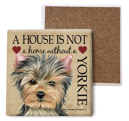 Amazon.com: SJT ENTERPRISES, INC. Yorkie Absorbent Stone Coasters ...
