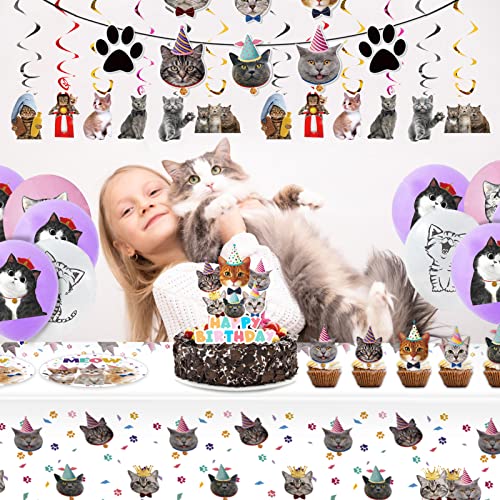 Snapklik.com : 96Pcs Cat Birthday Party Supplies, Kitten Birthday ...