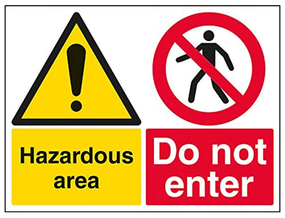 VSafety Hazardous Area, Do Not Enter Warning Sign – Landscape – 400mm x ...
