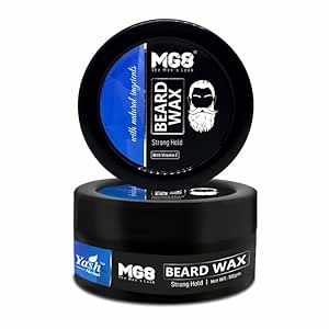 MG8 Beard & moustache Wax 80g, Style Your Frizzy & Unmanageable Beard & moustache Hair, With ...