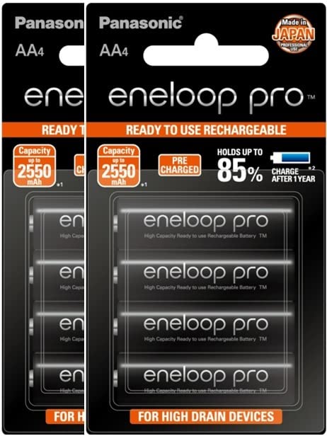 Panasonic Eneloop pro Ni‐MH AA up to 2550 mAh Capacity Rechargeable ...