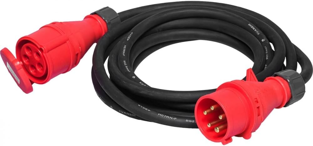 ALLEGRA Starkstrom Kabel Verlängerungskabel 5 m 400 V, 16 A Starkstrom ...
