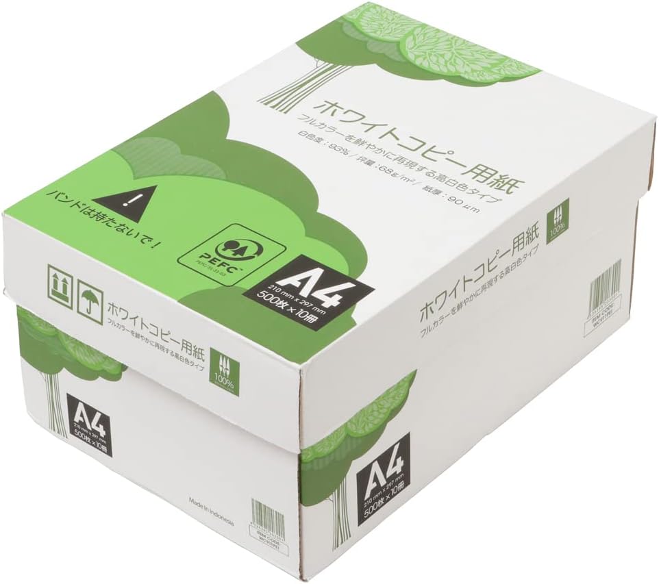 Amazon | ASKUL(アスクル) コピー用紙 マルチペーパー スーパーホワイトJ A4 1箱 (5000枚：500枚入×10冊) 高白色 国内生産品 FSC認証 | コピー用紙 ...