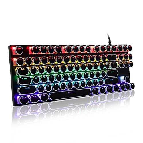 K66 USB Wired Mechanical Gaming Keyboard, Red Axis 87 Keys, RGB ...