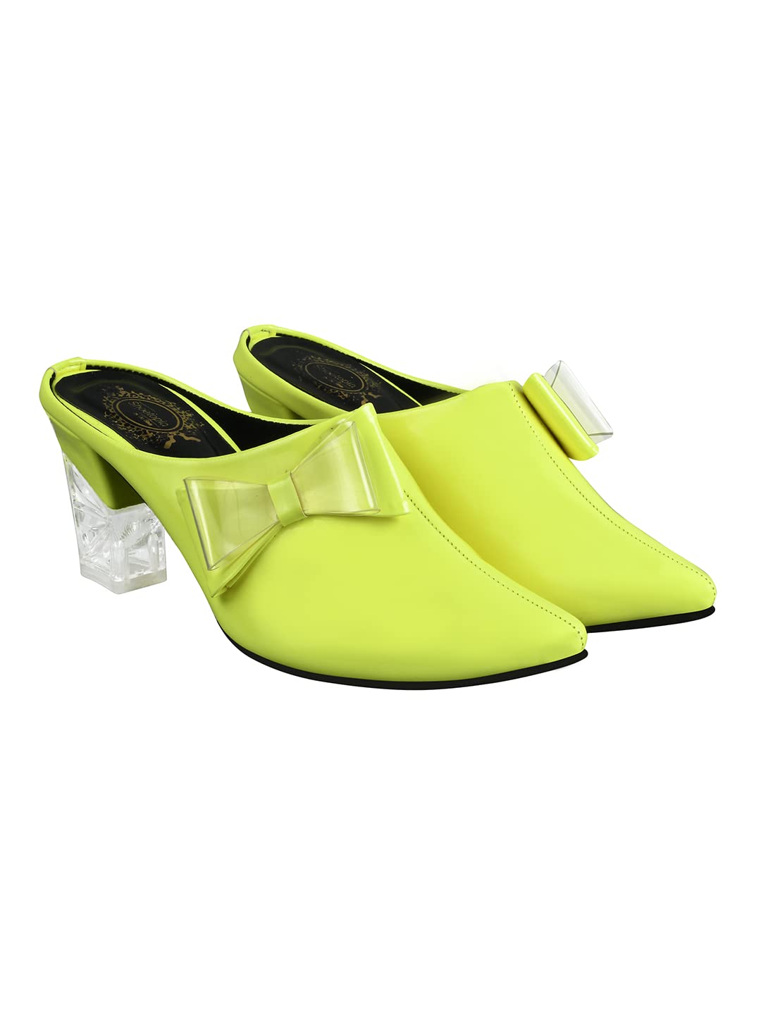 Buy Shoetopia Stylish Casual Neon-Green Mules For Women & Girls/UK2 at ...