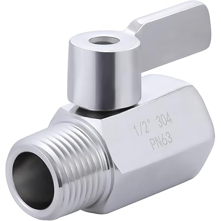 Amazon.com: Enoch's Land Shower Head Flow Control Valve,304 Stainless Steel 1/2" Mini Ball Valve ...