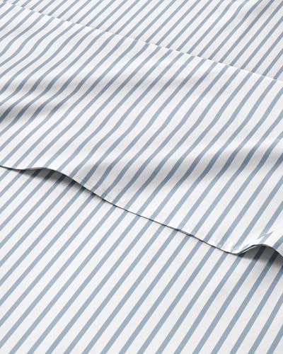 Amazon.com: Striped Sheets - Blue & White Striped Sheets - 1 Flat & 1 ...