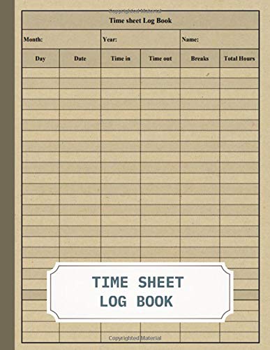 Buy Time sheet log book: Daily Employee time sheet logbook | Work Time ...