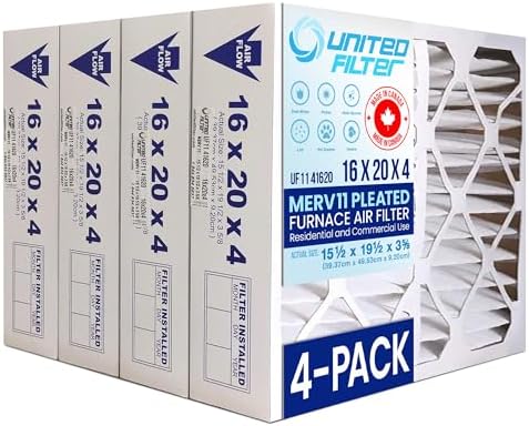 Amazon.com: United Filter 16x20x4 MERV 11 Pleated Air Filter ...