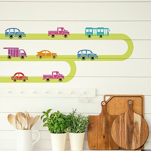 FINGERINSPIRE Transportation Stencil for Painting 30x30cm Reusable Car ...