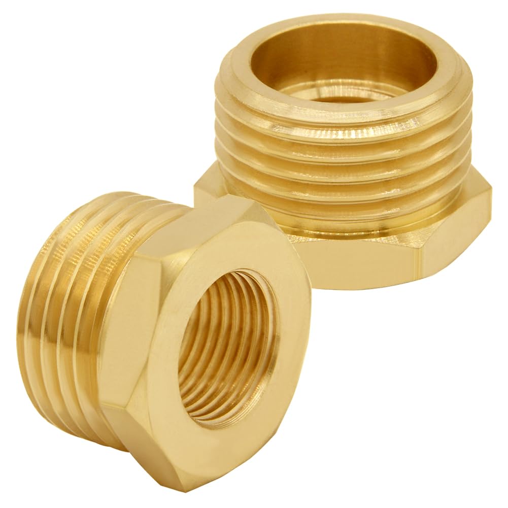 Amazon.com : Uenede 2PCS Brass Garden Hose Bushing 3/4"GHT Male to 3/8 ...
