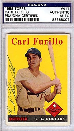 Carl Furillo Autographed Signed 1958 Topps Card Los Angeles Dodgers ...