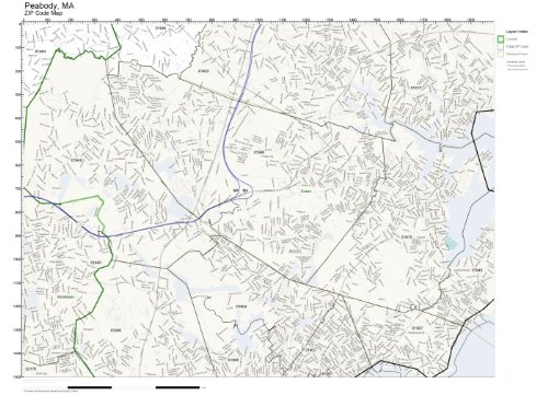 ZIP Code Wall Map of Peabody, MA ZIP Code Map Not Laminated: Amazon.com ...