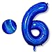 Amazon.com: 40 Inch Number 6 Balloon Laser Blue Number Balloons 0-9 for ...