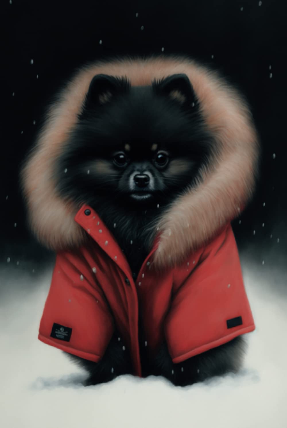 Carnet De Note Couverture Spitz Nain Noir Dans La Neige | Desertcart INDIA