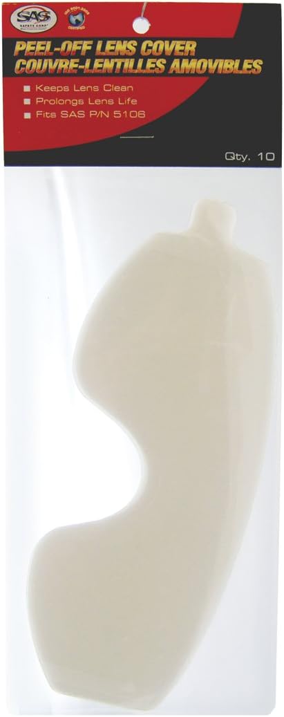 SAS Safety 5106-10 Peel-Off Lens Covers for Deluxe Overspray Goggle ...