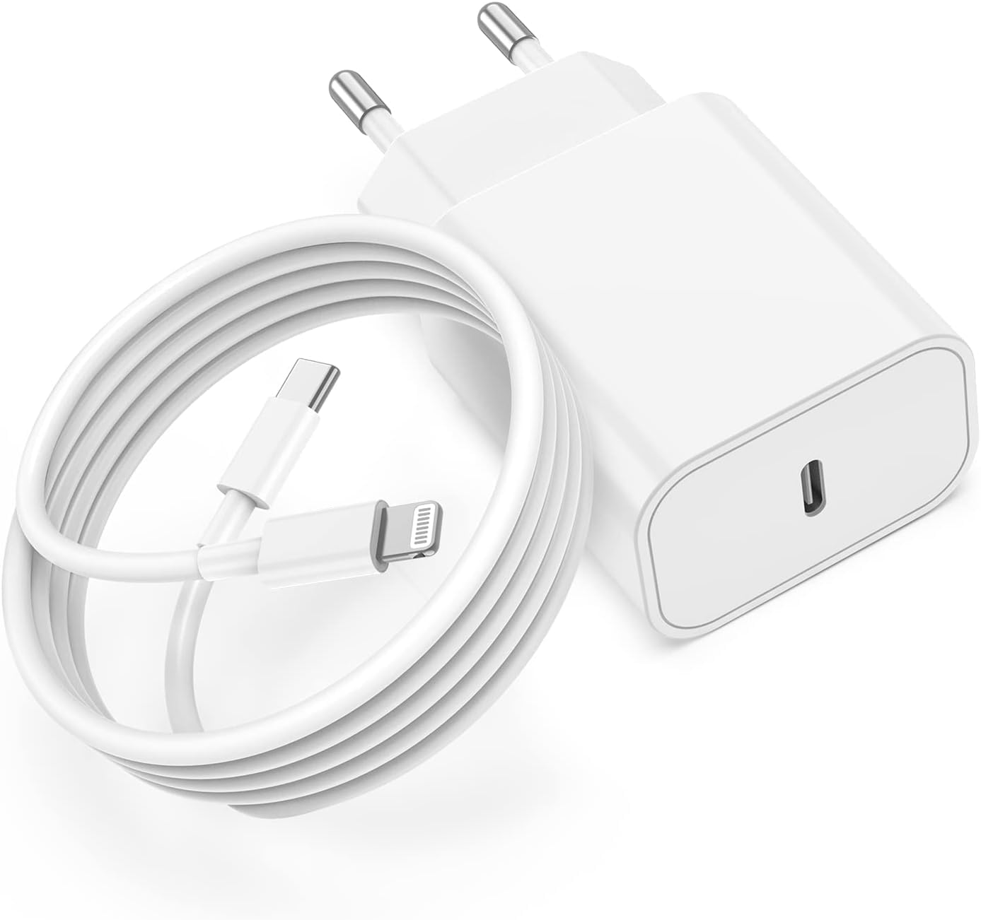 Chargeur iPhone, Chargeur USB C avec Câble iPhone de 2M, Chargeur Rapide iPhone de 20W avec ...