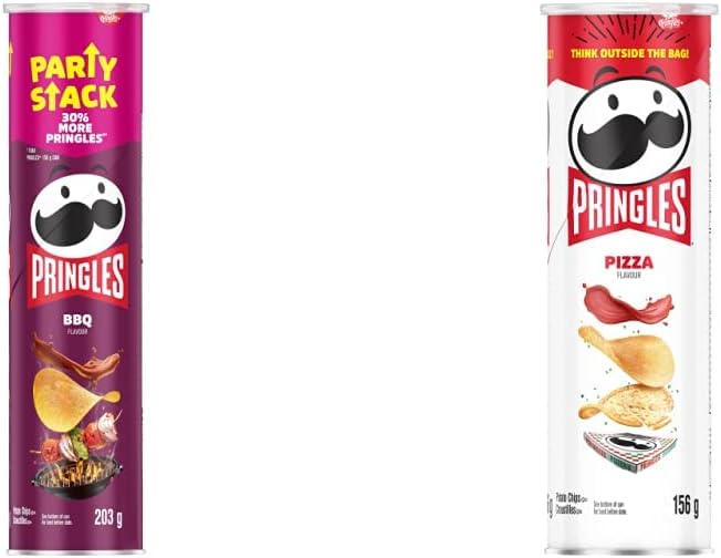 Pringles Mega Can BBQ Flavour Potato Chips, 203 Grams & Pizza Chips ...