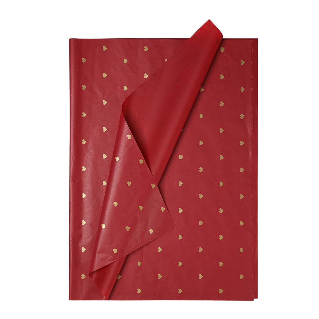 Amazon.com: Korean Style Florist Paper Red with Gold Heart Gift Wrap ...