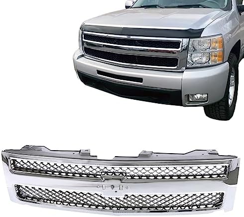 Amazon.com: JustDrivably New Front Grille Grill Assembly With Chrome ...