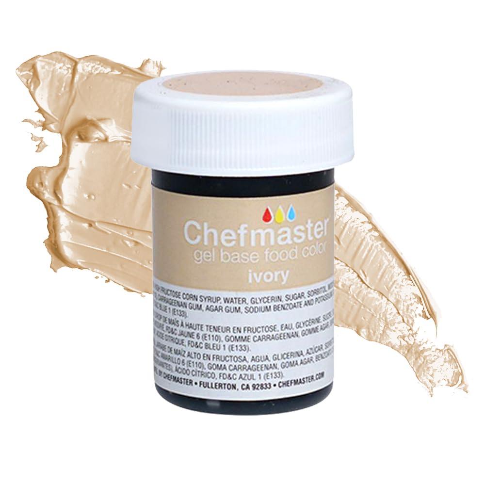 Amazon.com : Chefmaster Ivory Gel Food Coloring | Vibrant Color ...