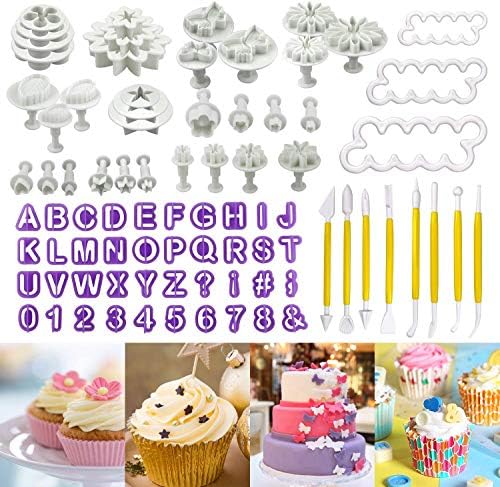 Buluri 84 Pcs Fondant Cutters, Cookie Cutter Fondant Letter Cutters ...