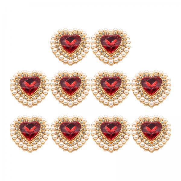 BNF®5x10 Pieces Heart Shaped Buttons Alloy Buttons Crafts for Garment ...