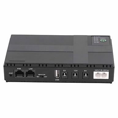10400mAh Mini UPS Battery Backup, 5V 9V 12V 2A POE Uninterruptible ...