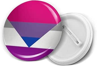 Biromantic Bi Bisexual Ace Asexual Pride Flag Round Brooch Badge Pins ...