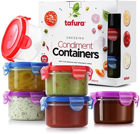 Amazon.com: Freshmage Salad Dressing Containers, 6pcs 2.7oz Sauce ...