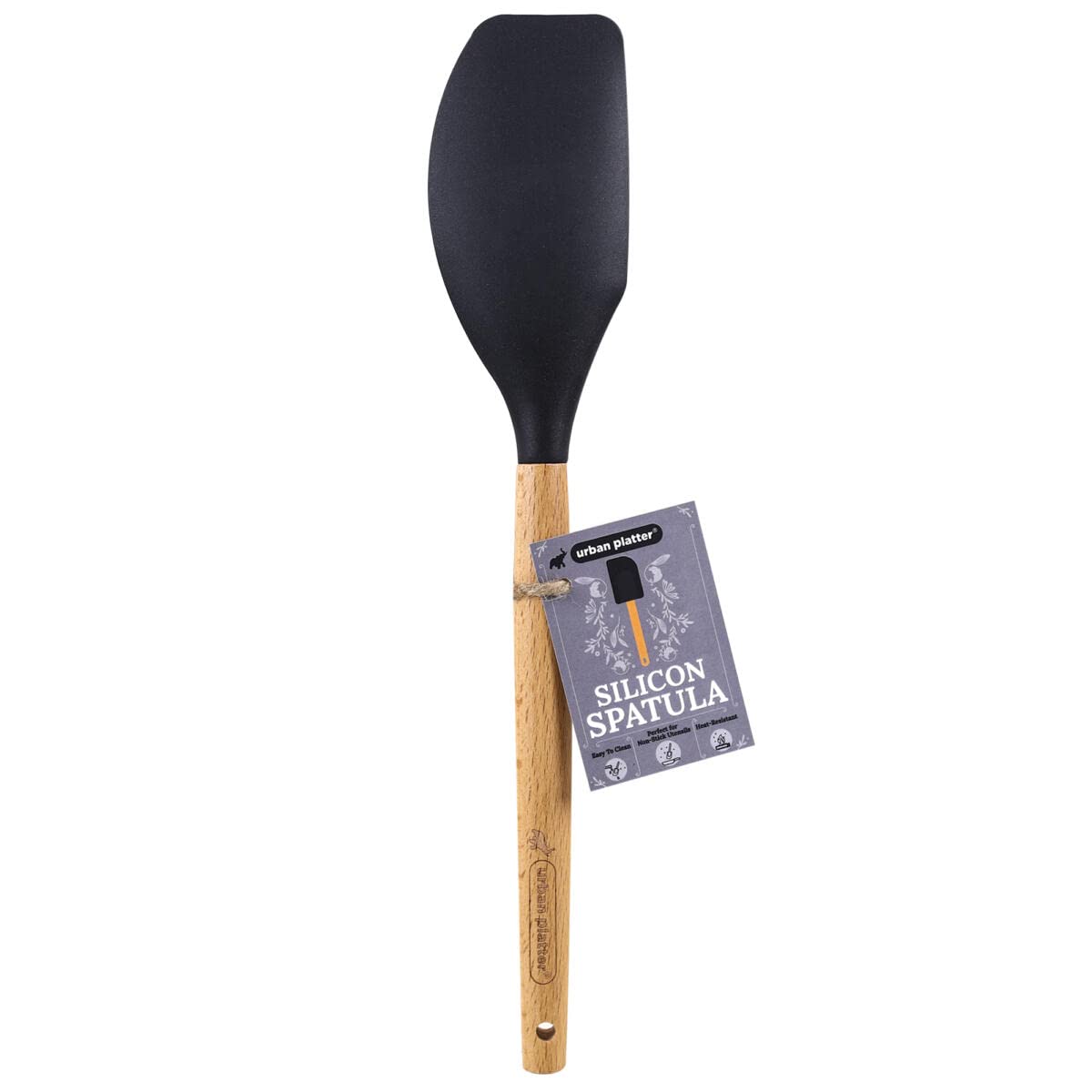 Buy Urban Platter Non-Stick Silicone Spatula with Wooden Handle for ...