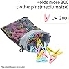 Amazon.com: AFUOWER Mesh Clothespin Bag with Hooks Hanging Clothes Pin ...